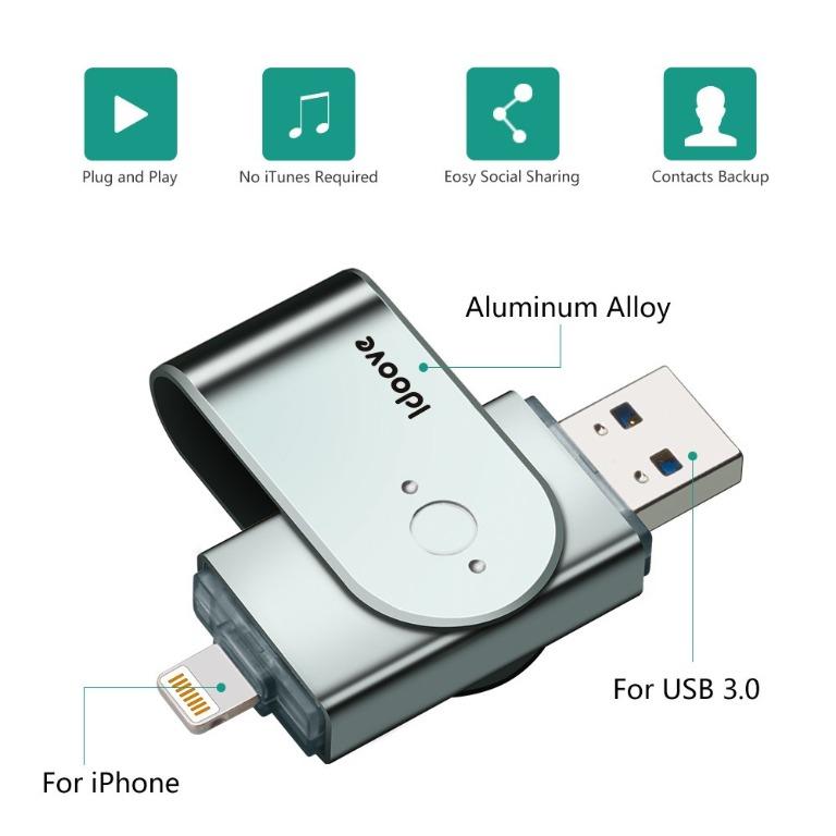 Idoove Flash Drive for iPhone Photo Stick for iPhone ipad Memory Stick ...