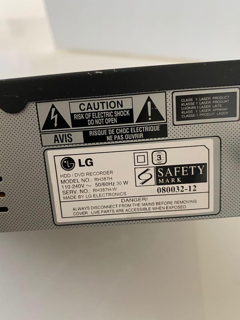 LG RH387H LG Digital TV Recorder with 160GB Hard Disk Drive and DVD ...