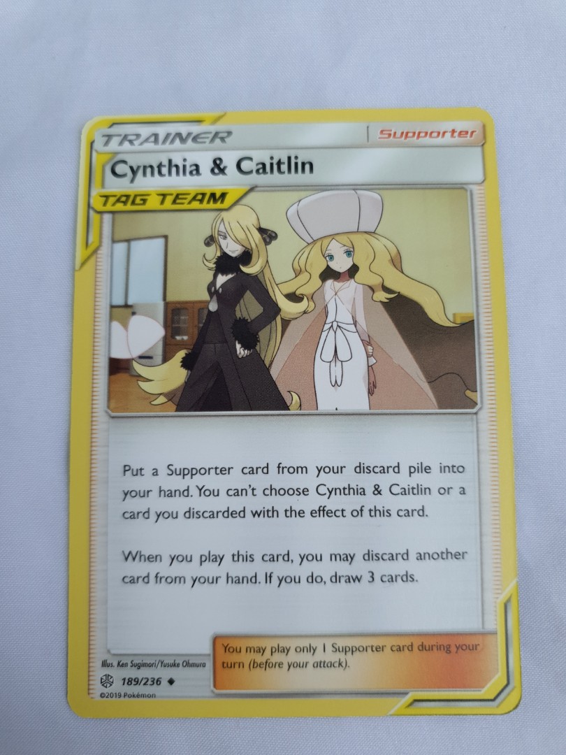 Pokemon TCG Trainer Card Cynthia & Caitlin, Hobbies & Toys, Toys ...