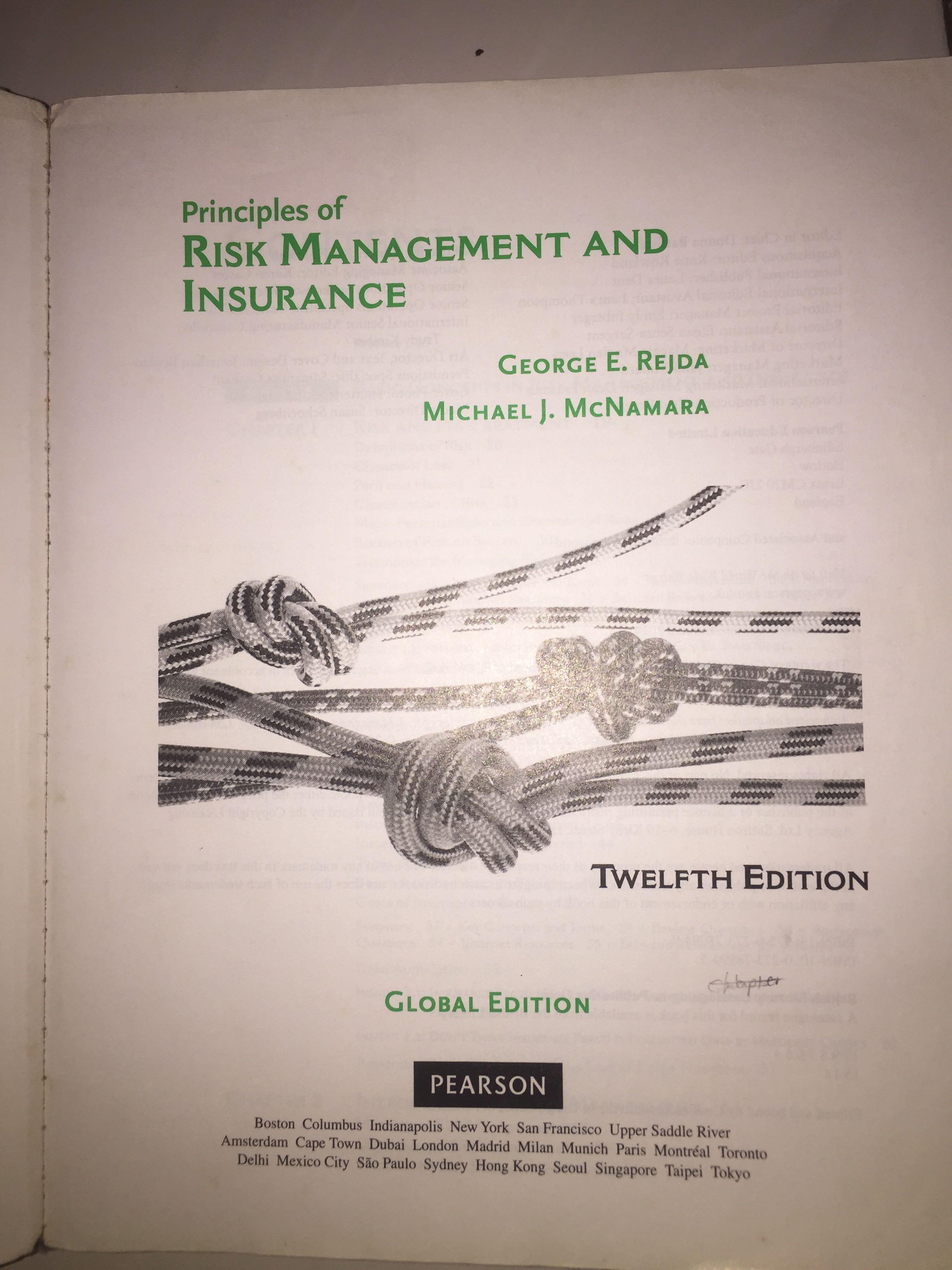 PRINCIPLE OF RISK MANAGEMENT AND INSURANCE , Hobbies & Toys, Books ...