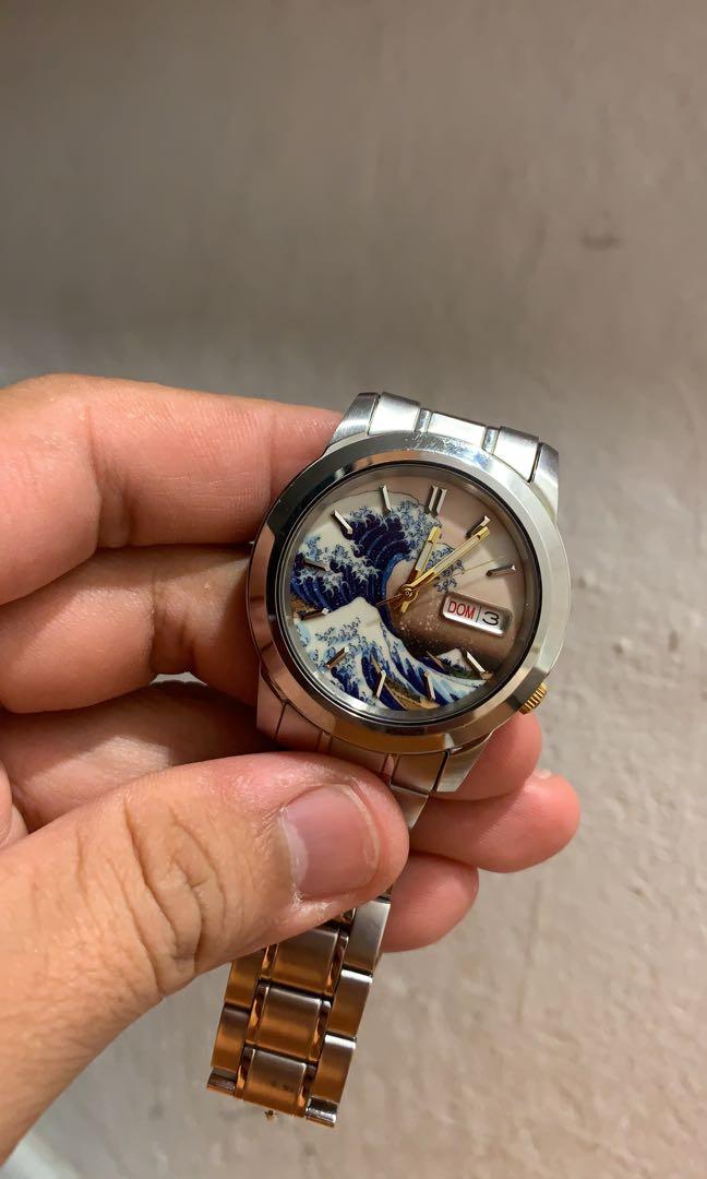 Seiko mod Kanagawa wave watch, Men's Fashion, Watches & Accessories ...