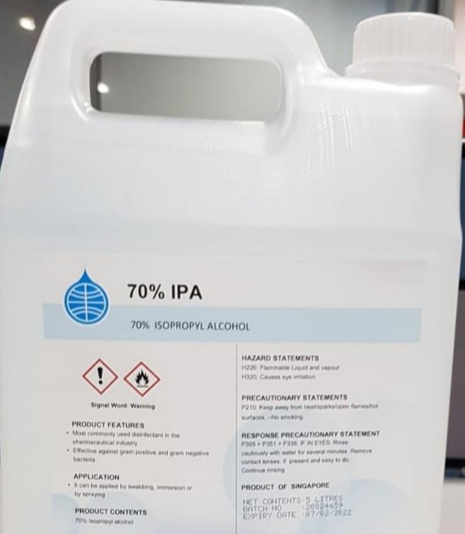 All-in-one 70% IPA disinfectant & sanitizer 5litre, Beauty & Personal ...