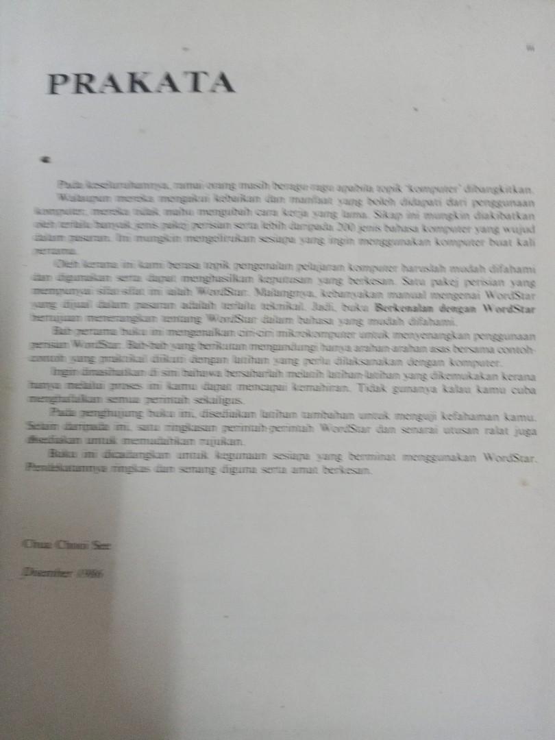Buku klasik/lama komputer- berkenalan dgn wordstar 1986/89, Hobbies ...