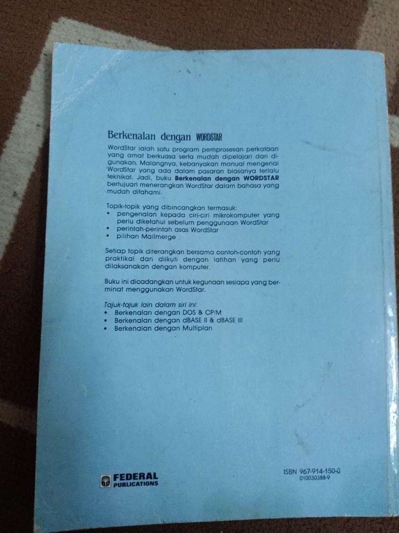Buku klasik/lama komputer- berkenalan dgn wordstar 1986/89, Hobbies ...