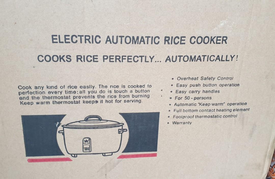 CROWN Rice Cooker 50pax, TV & Home Appliances, Kitchen Appliances ...