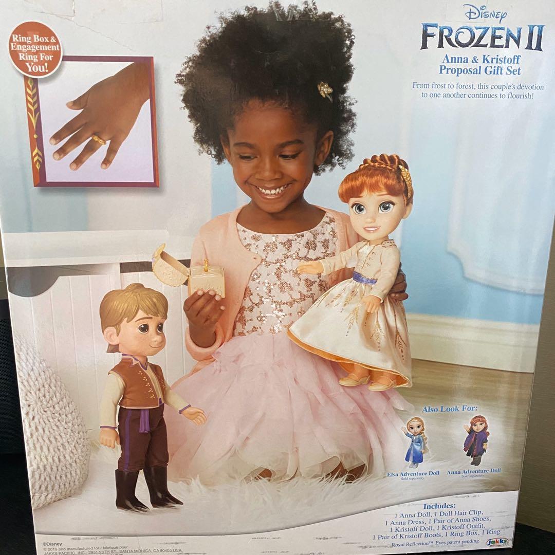 Disney Frozen 2 doll Anna & Kristoff Proposal Set with ring + ring box ...