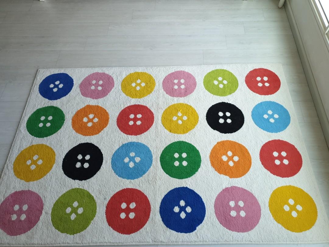 IKEA popular button carpet/rug, Furniture & Home Living, Home Decor ...