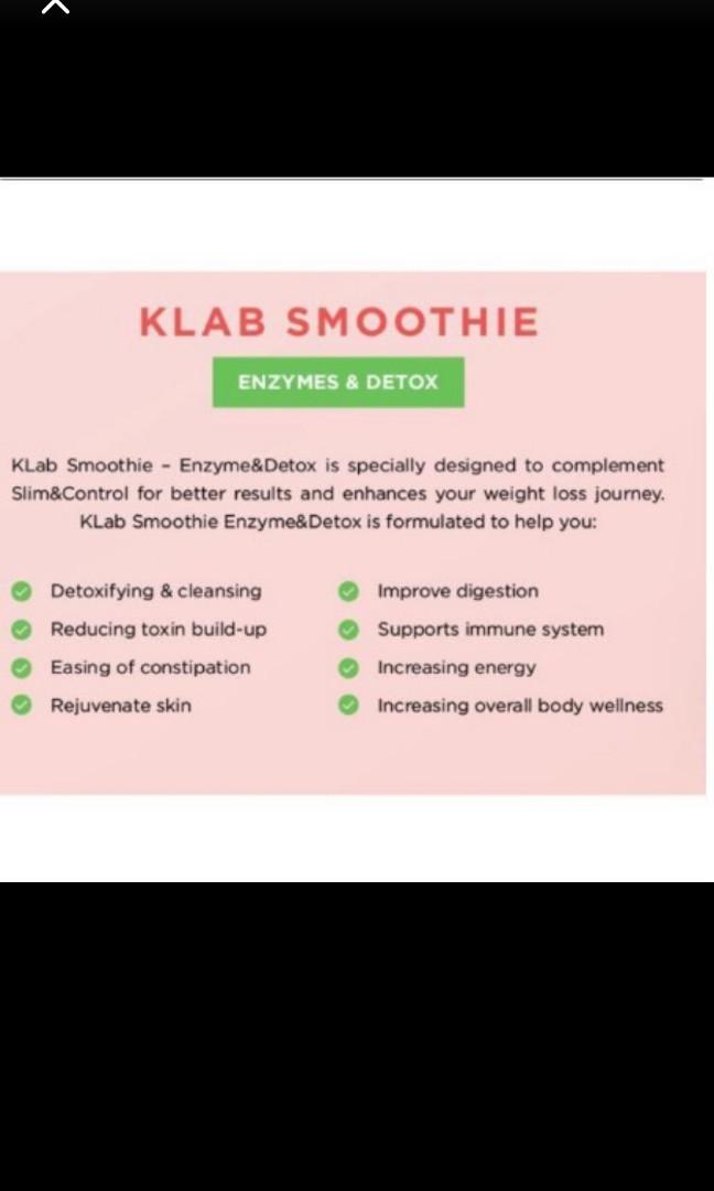 KLab smoothie Detox & Enzyme, Health & Nutrition, Health Supplements ...