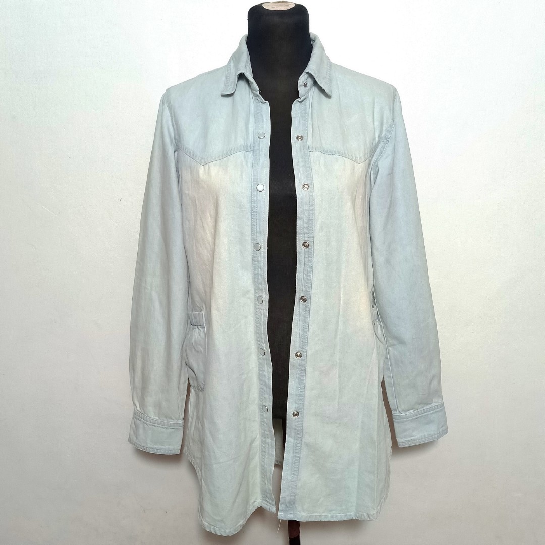 Light long denim jacket, Women's Fashion, Coats, Jackets and Outerwear ...