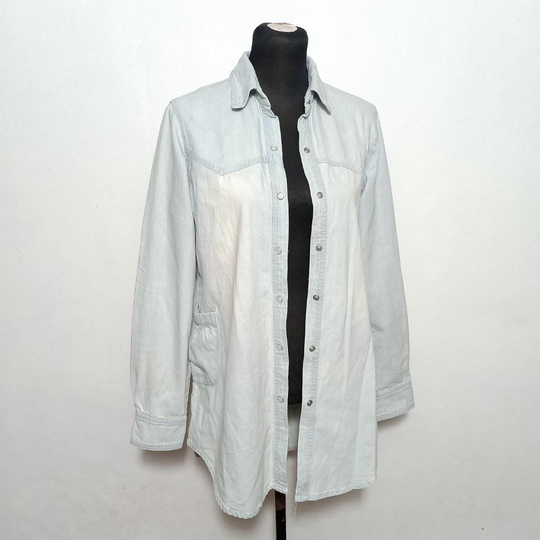 Light long denim jacket, Women's Fashion, Coats, Jackets and Outerwear ...