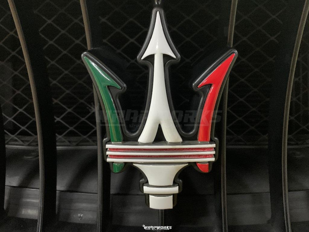 Maserati Front Logo wrap with italy flag colours, Car Accessories ...