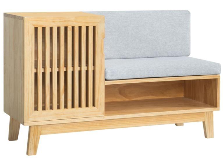 Modern, Natural Wood, Japan-styled Shoe Cabinet w/ Bench, Furniture ...