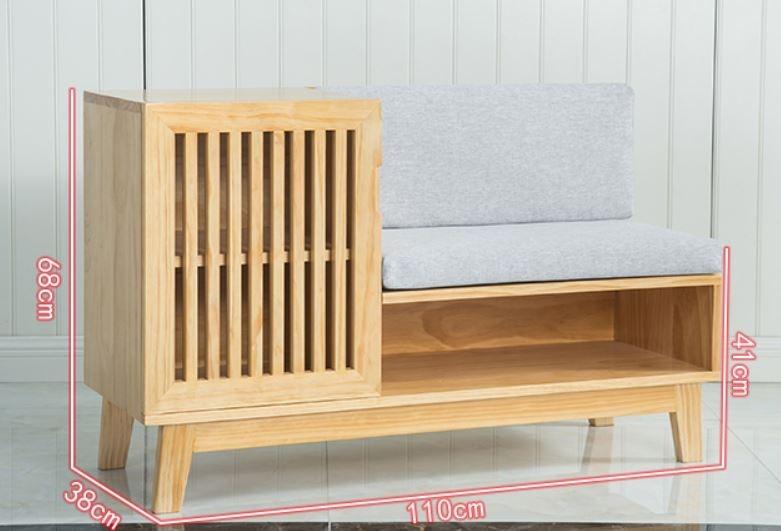 Modern, Natural Wood, Japan-styled Shoe Cabinet w/ Bench, Furniture ...