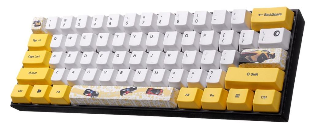 OEM Profile PBT Sublimation Ferrari/Supercar Themed Yellow & White ...