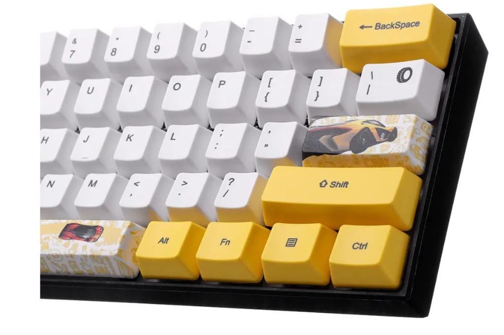 OEM Profile PBT Sublimation Ferrari/Supercar Themed Yellow & White ...