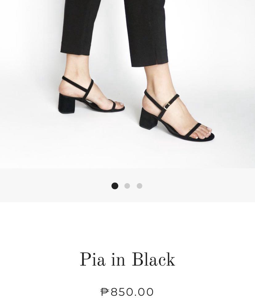 Olivia Manila Velvet Heels, Pia Signature in Black, Women's Fashion ...