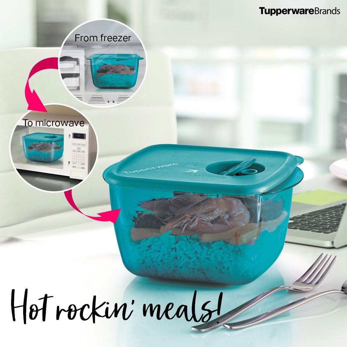 READY STOCK | Tupperware Freezer-to-Microwave Container (Rock N Serve ...