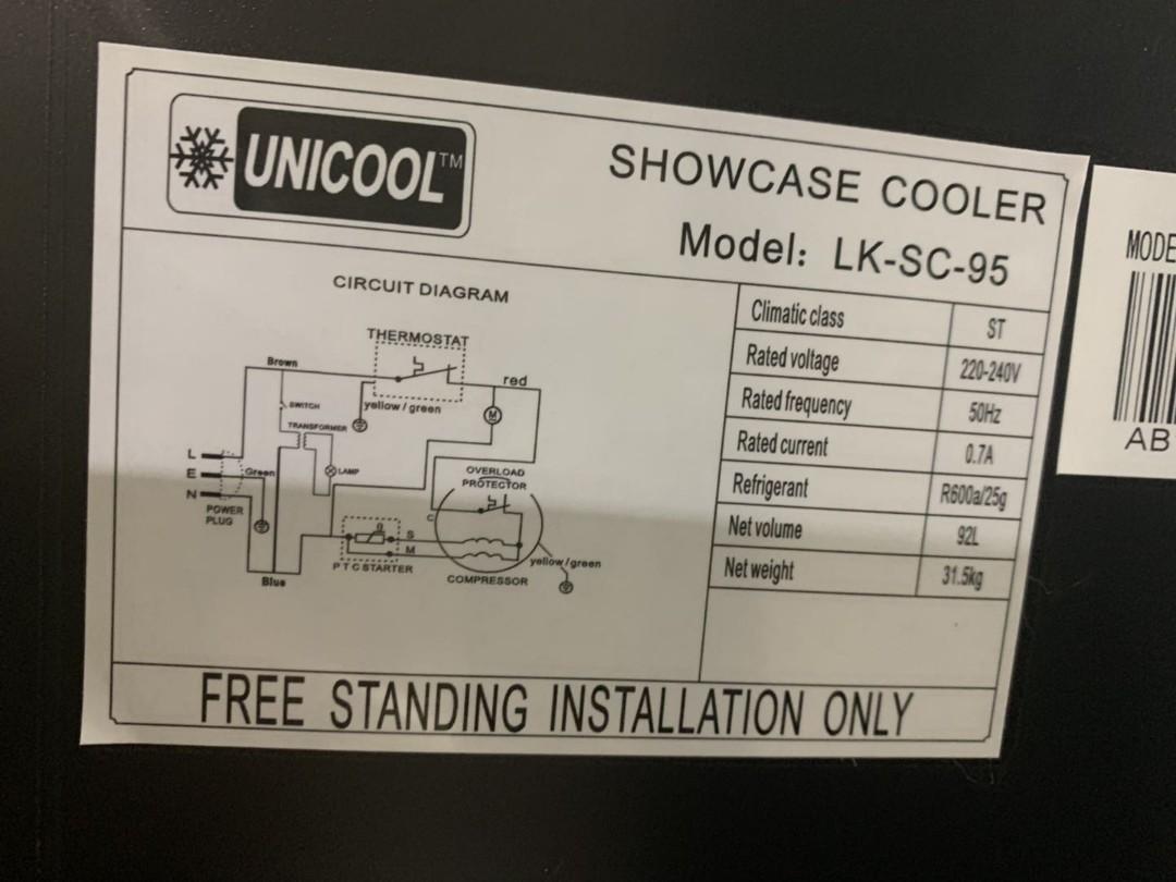 Unicool brand, 92L Bar Chiller, High quality, TV & Home Appliances ...