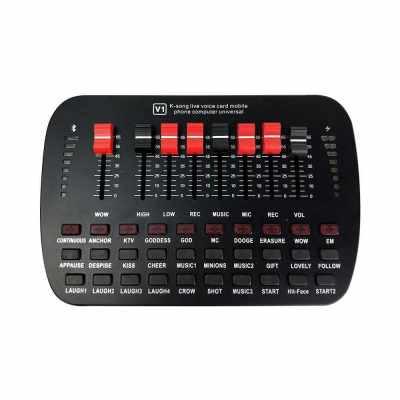 V1 Live Sound Card Universal Volume Adjustable USB External Audio Mixer ...