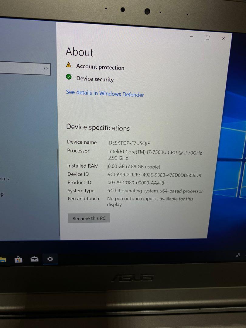 Asus i7-7500U CPU laptop, Computers & Tech, Laptops & Notebooks on ...