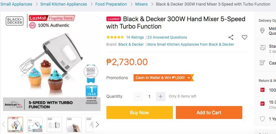 Black and Decker Hand Mixer M350 5Speed with Turbo, TV & Home ...