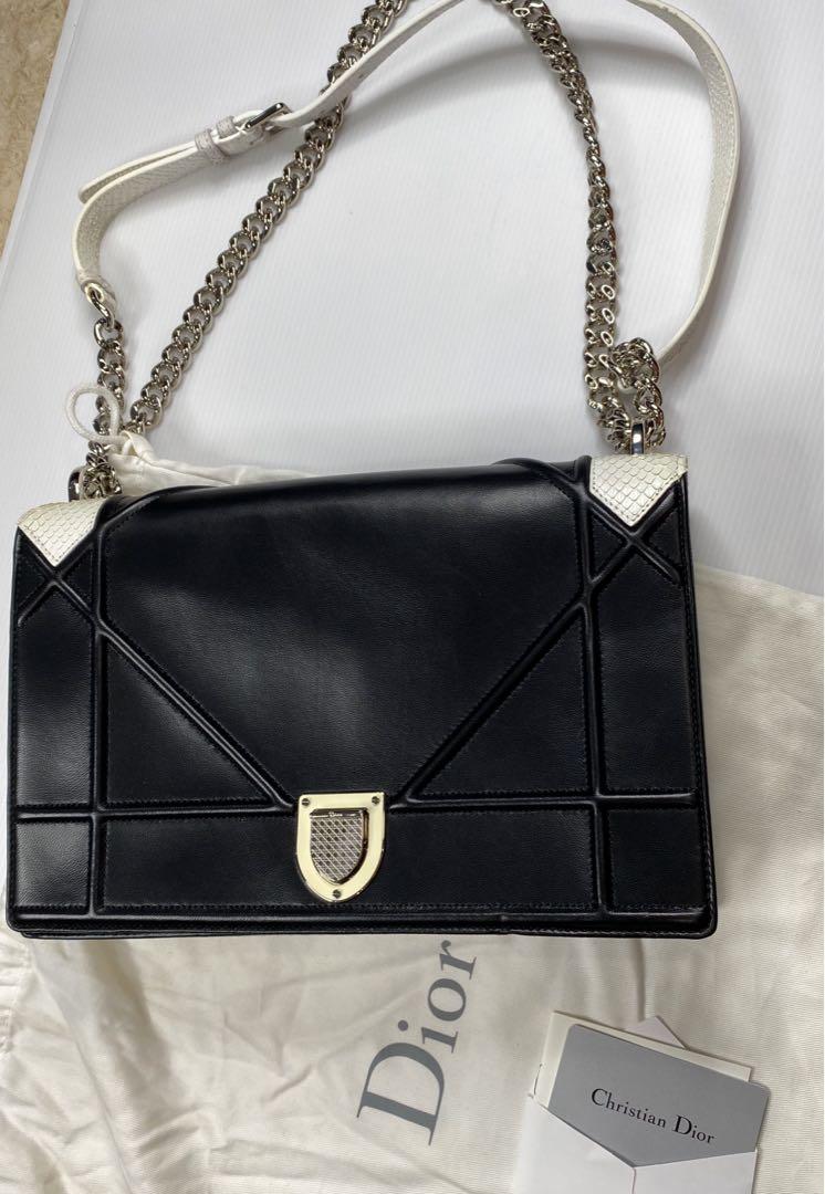 Dior calf and python skin Handbag, Luxury, Bags & Wallets on Carousell