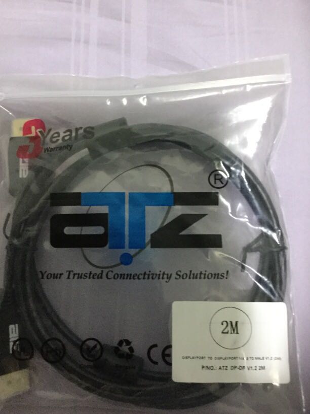 DisplayPort 1.2 cable 2m, Computers & Tech, Parts & Accessories, Cables ...