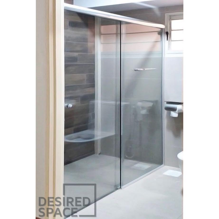 Frameless Glass Shower Screen (Sliding Door) - 1 Fix 1 Slide, Furniture ...