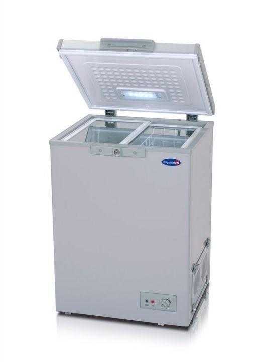 Fujidenzo 4 cu.ft. chest type solid top with glass cover inside (2 Cooling Pads, Dual Function ...