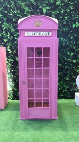 Giant Telephone Booth Prop Pink Instagrammable, Furniture & Home Living ...
