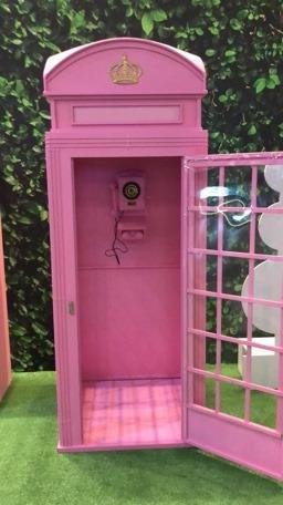 Giant Telephone Booth Prop Pink Instagrammable, Furniture & Home Living ...