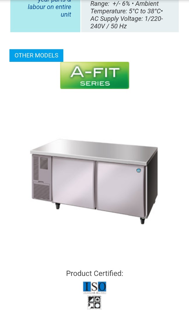 Hoshizaki Undercounter Freezer 2-door, TV & Home Appliances, Kitchen ...