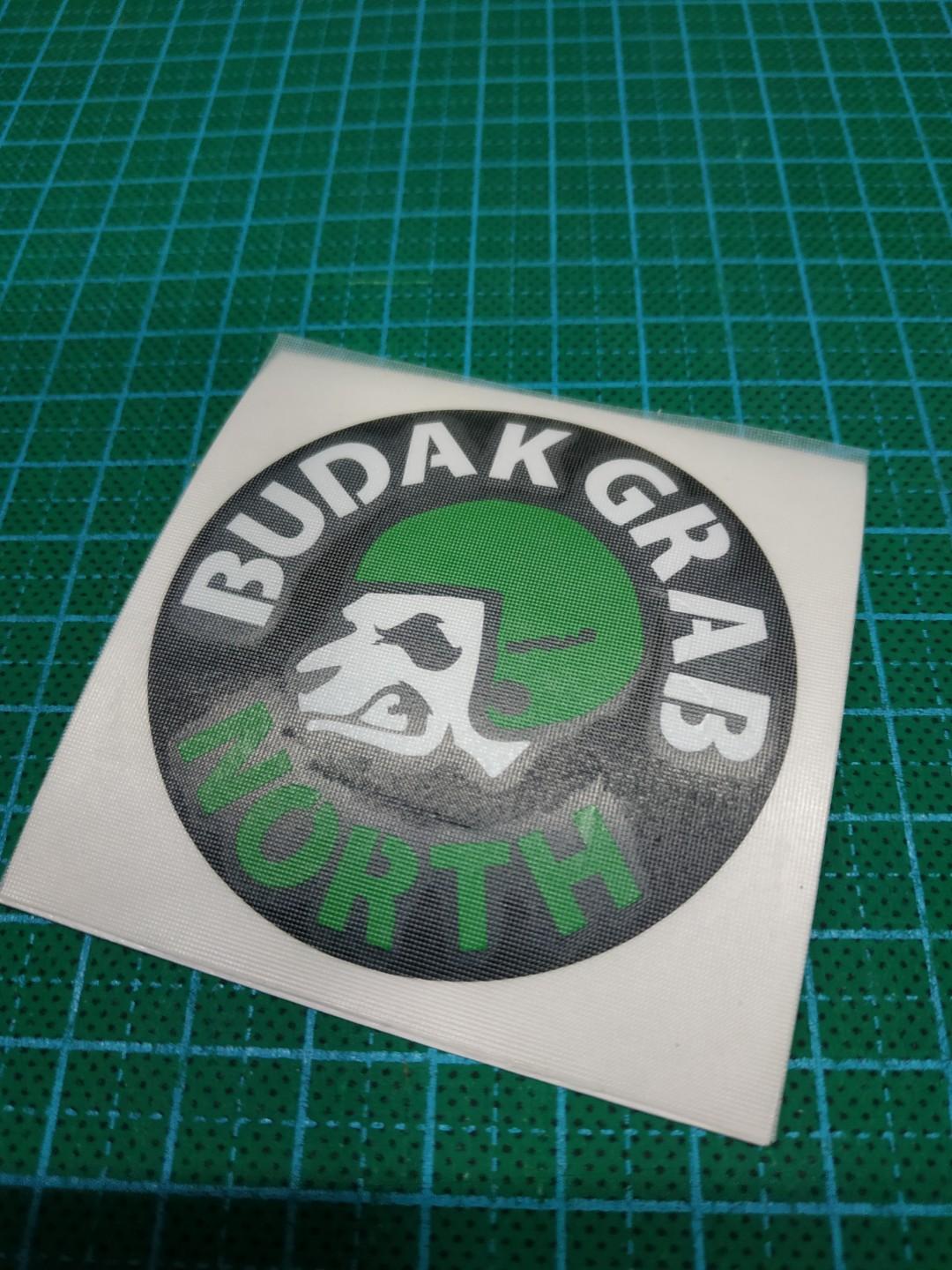 *New Design* Budak Grab (circle) with district name.. 5cmx5cm Choose ...