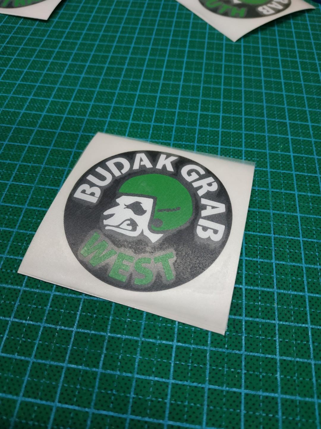 *New Design* Budak Grab (circle) with district name.. 5cmx5cm Choose ...