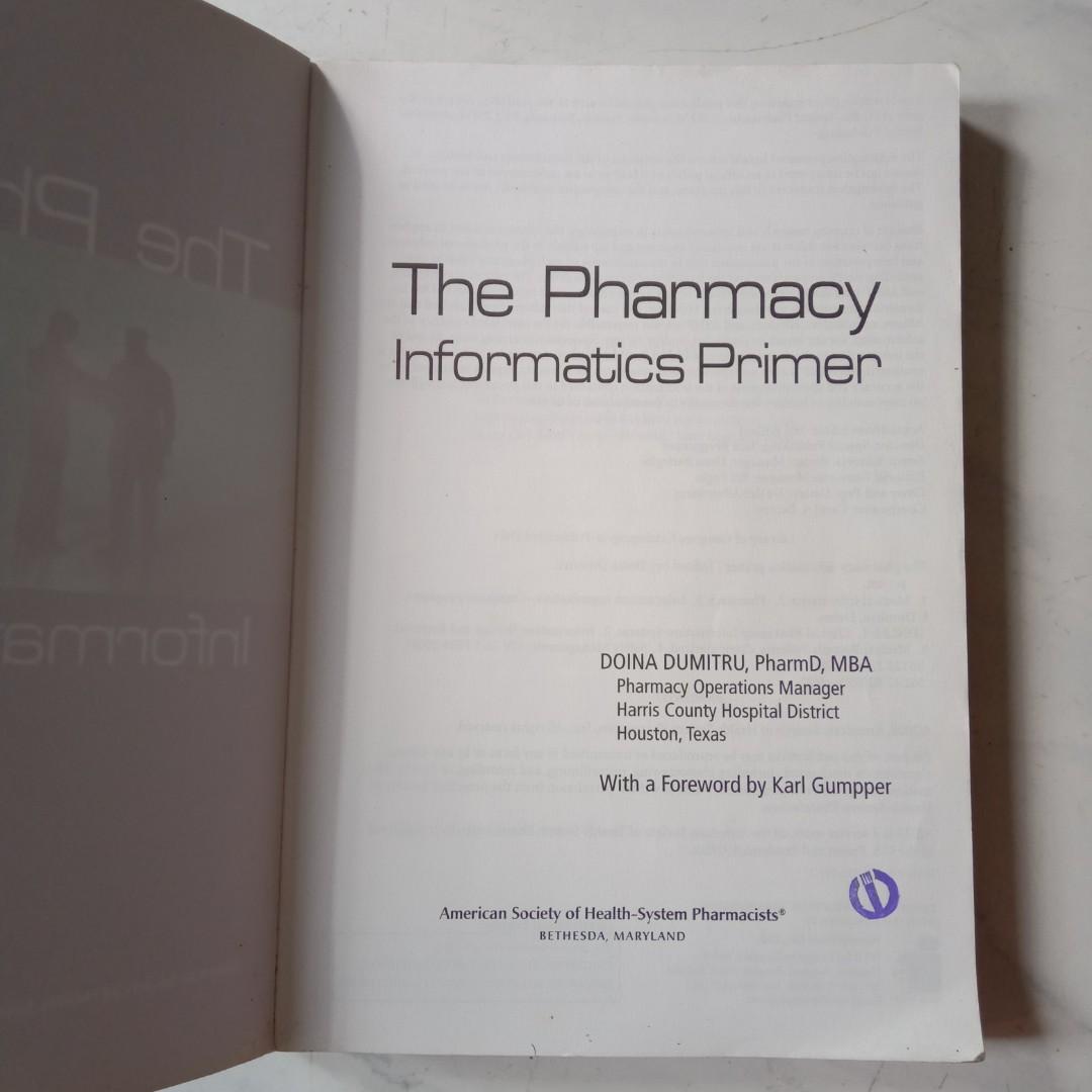 The Pharmacy Informatics Primer for Pharmacist and Clinicians, Hobbies ...