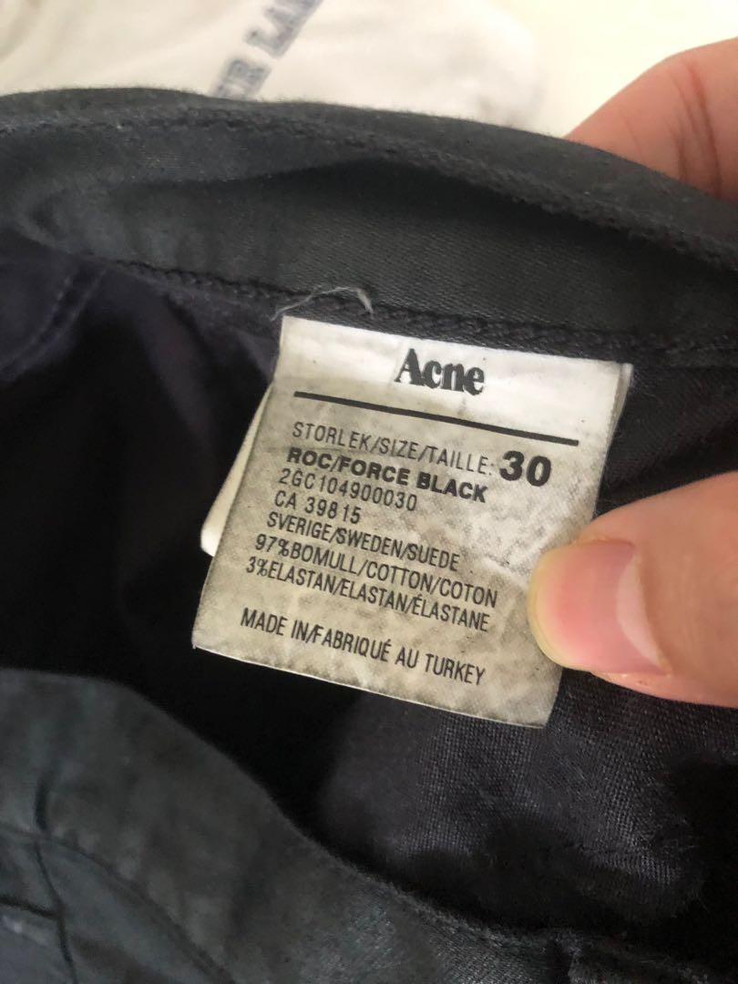 Acne Studios Black Waxed Denim Roc Jeans, Men's Fashion, Bottoms, Jeans ...