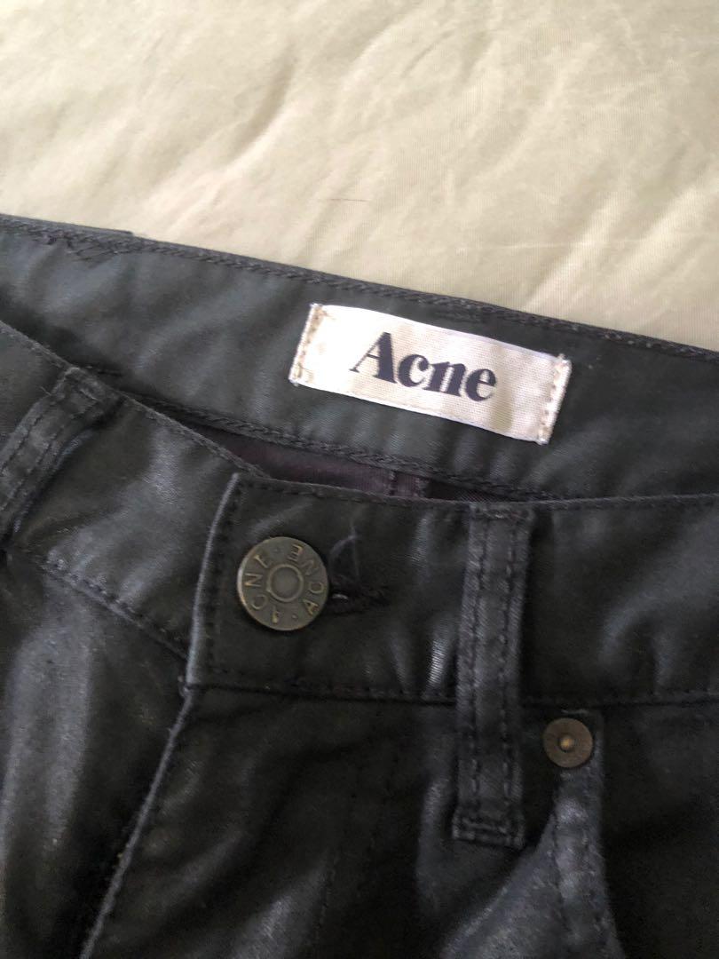Acne Studios Black Waxed Denim Roc Jeans, Men's Fashion, Bottoms, Jeans ...
