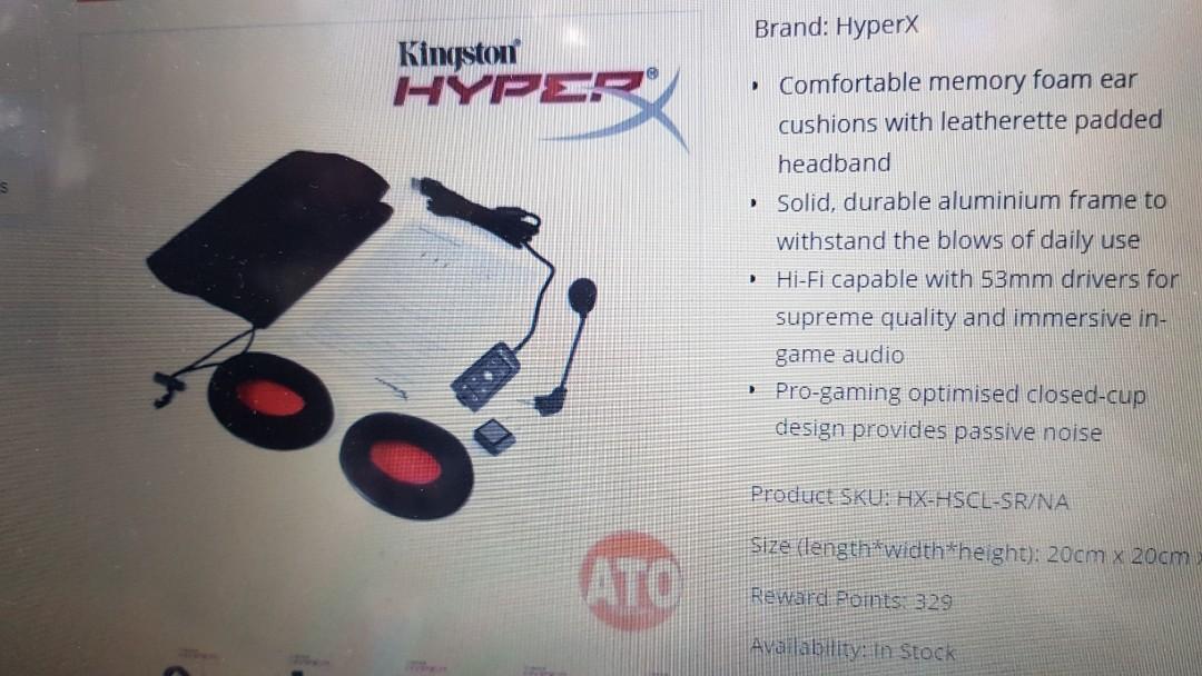 Hyper cloud pro gaming earphone, Computers & Tech, Parts & Accessories ...