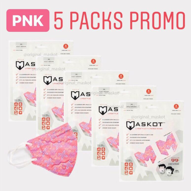 Maskot PNK - 4-ply BFE>95%, PM2.5 Face Mask (5 packs), Everything Else ...