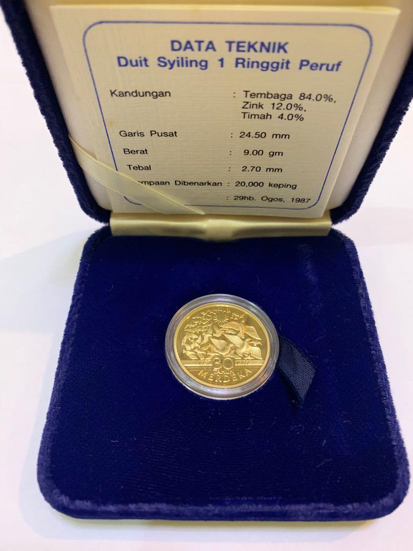 New Proof 1 Ringgit Malaysia 30 Tahun Merdeka, Hobbies & Toys ...