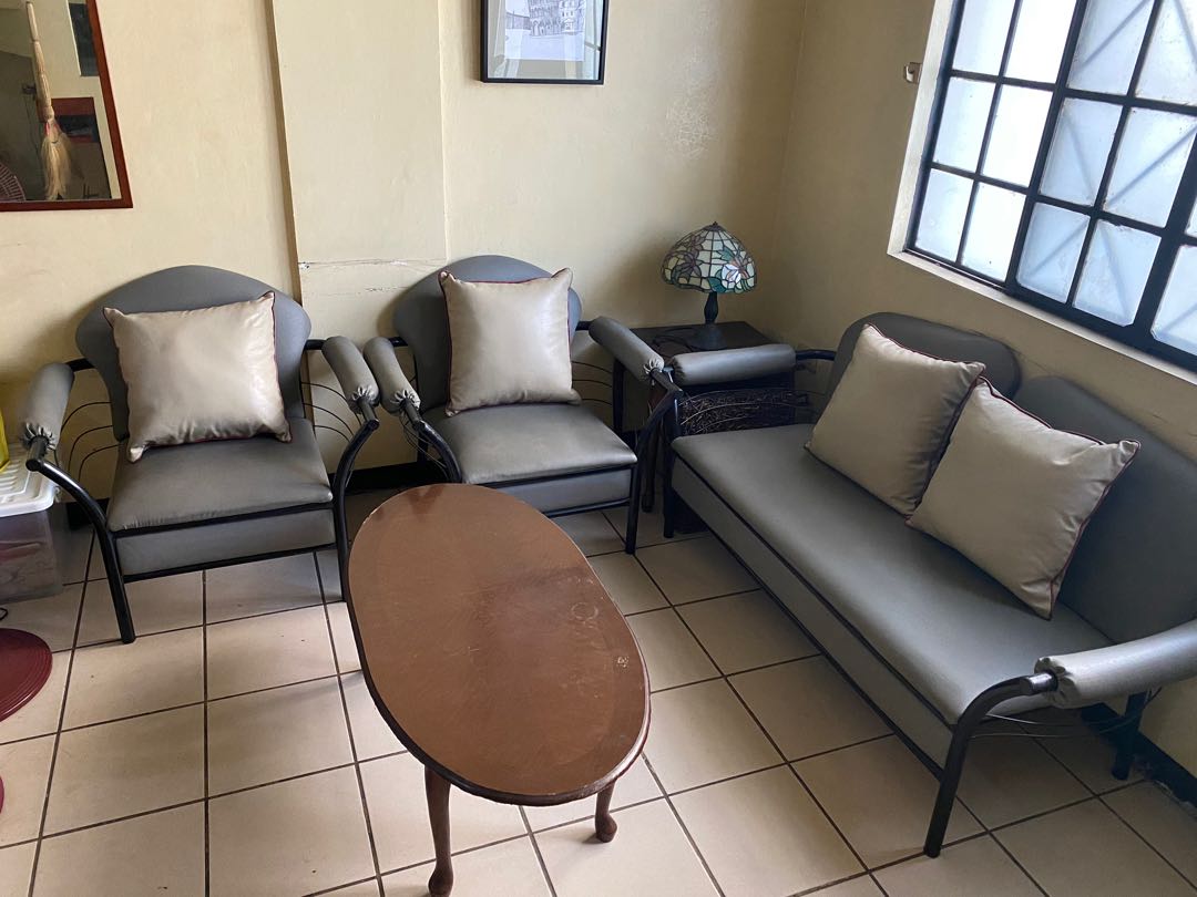 Sala Set with Round Center Table and Pillows, Furniture & Home Living ...