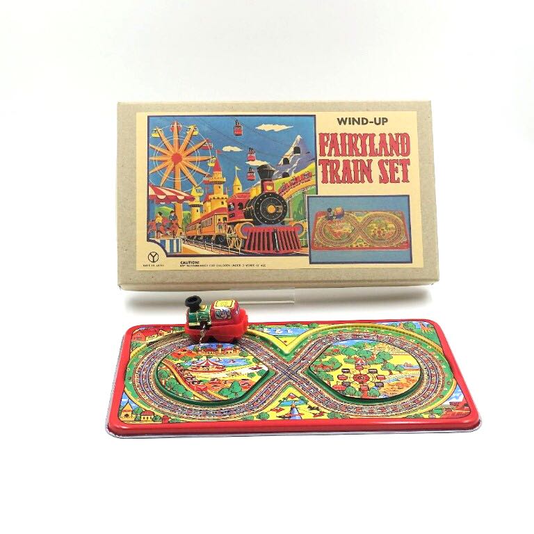 Vintage Japanese Tin Train Set - Wind Up Fairyland Train Set, 興趣及遊戲, 旅行 ...