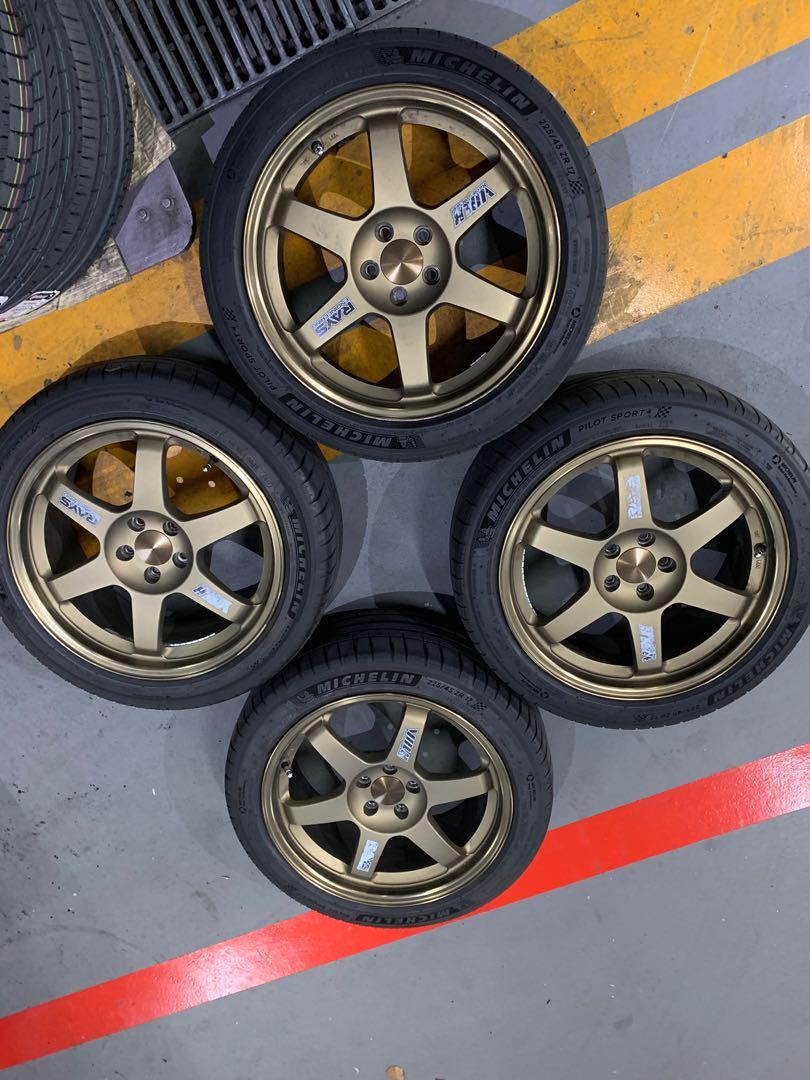 Original Volk racing TE37 Rays, Car Accessories, Tyres & Rims on Carousell