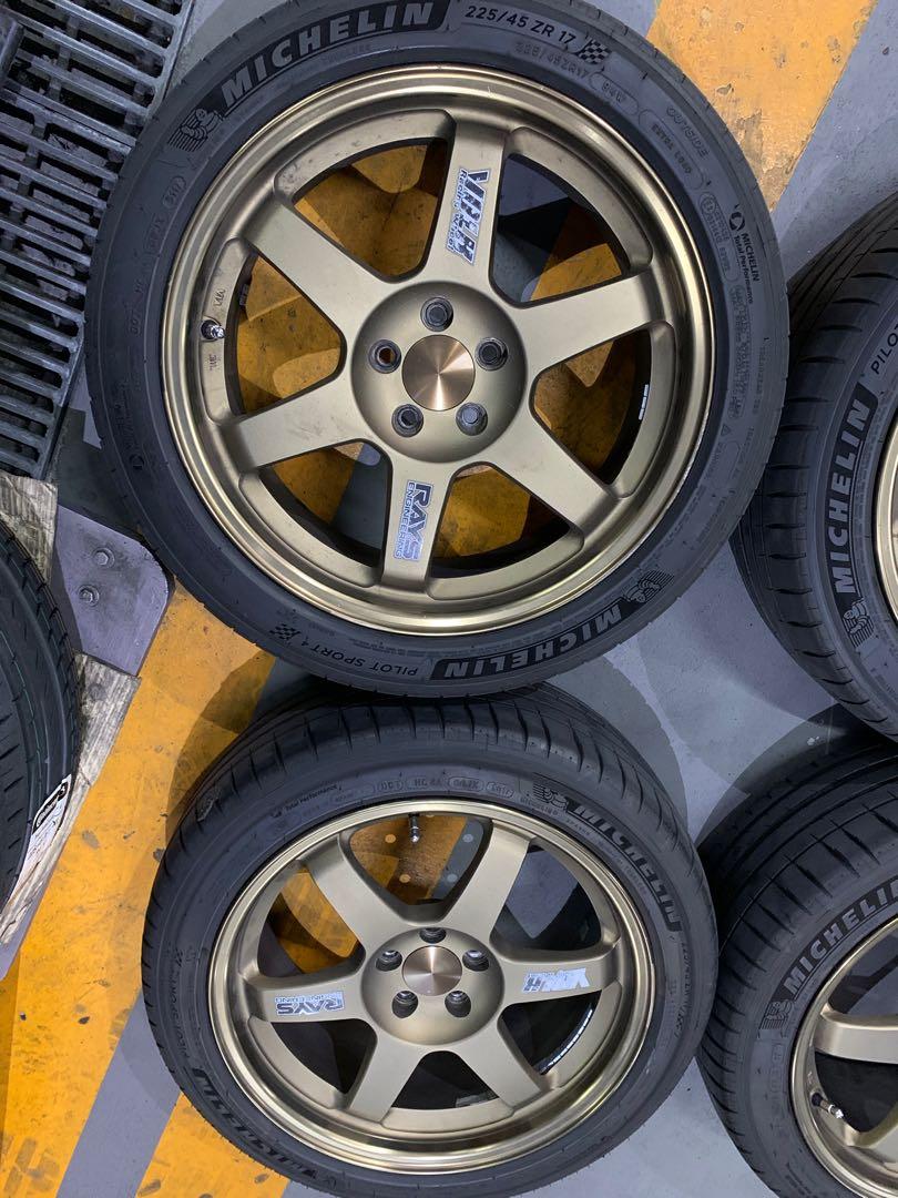 Original Volk racing TE37 Rays, Car Accessories, Tyres & Rims on Carousell