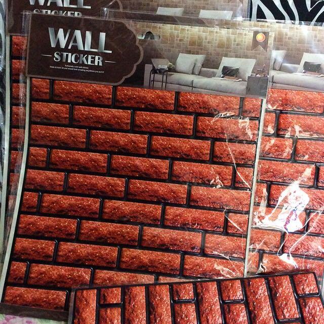 3D Bricks Wall Sticker, Furniture & Home Living, Home Improvement ...