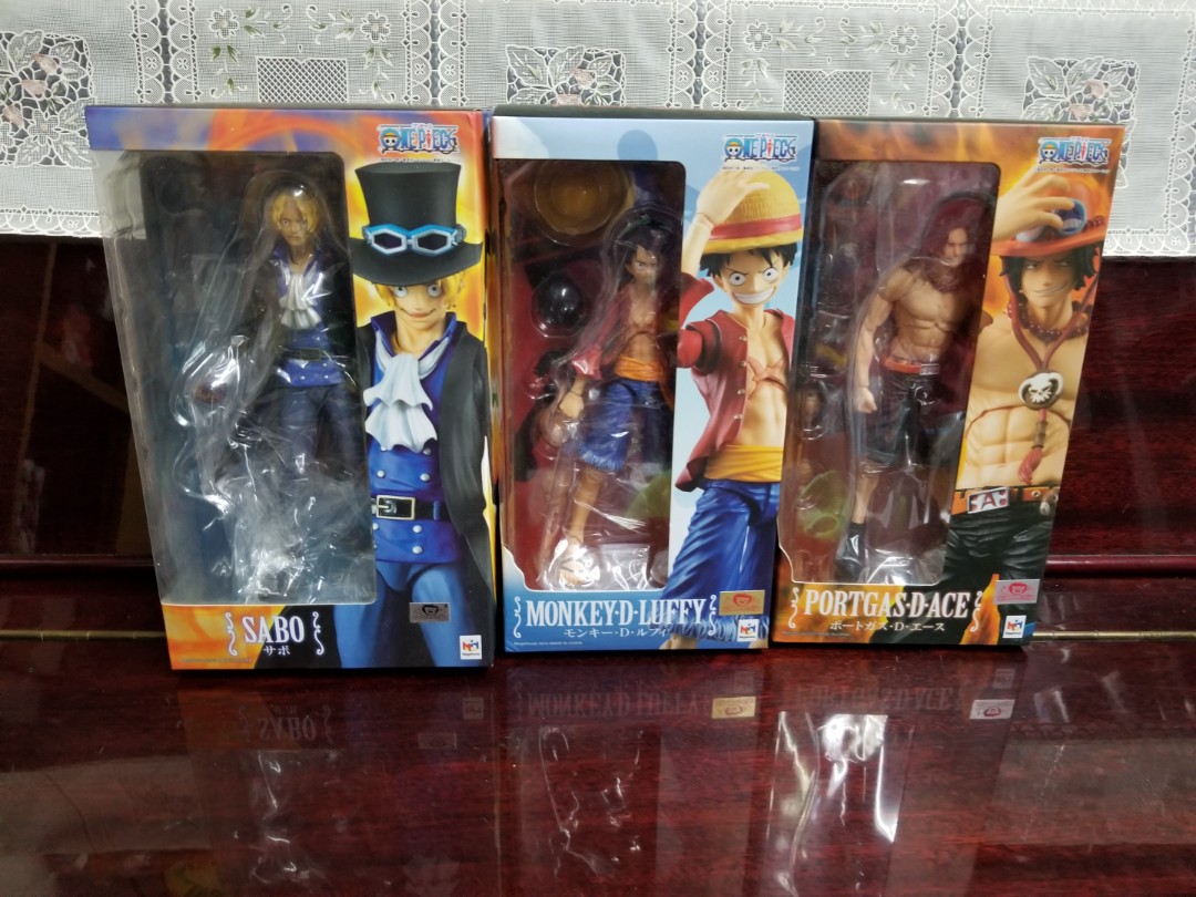 全新 Megahouse One Piece Figure Vah Heroes 海賊王 可動系列 POP 結義三兄弟 路飛 薩波 艾斯 ...