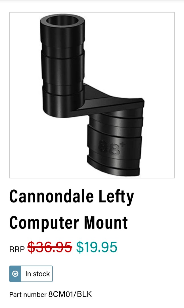 單車 碼標架 Cannondale Lefty Computer Mount 左仔 寶品 左拗仔, 運動產品, 單車及配件, 單車 ...