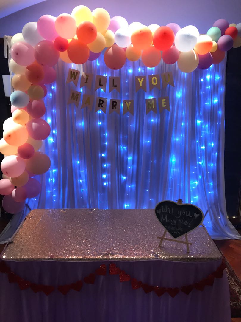 Deco setup for wedding proposal, Furniture & Home Living, Lighting ...