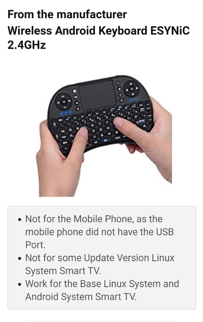 Esynic Mini Wireless keyboard, Computers & Tech, Parts & Accessories ...