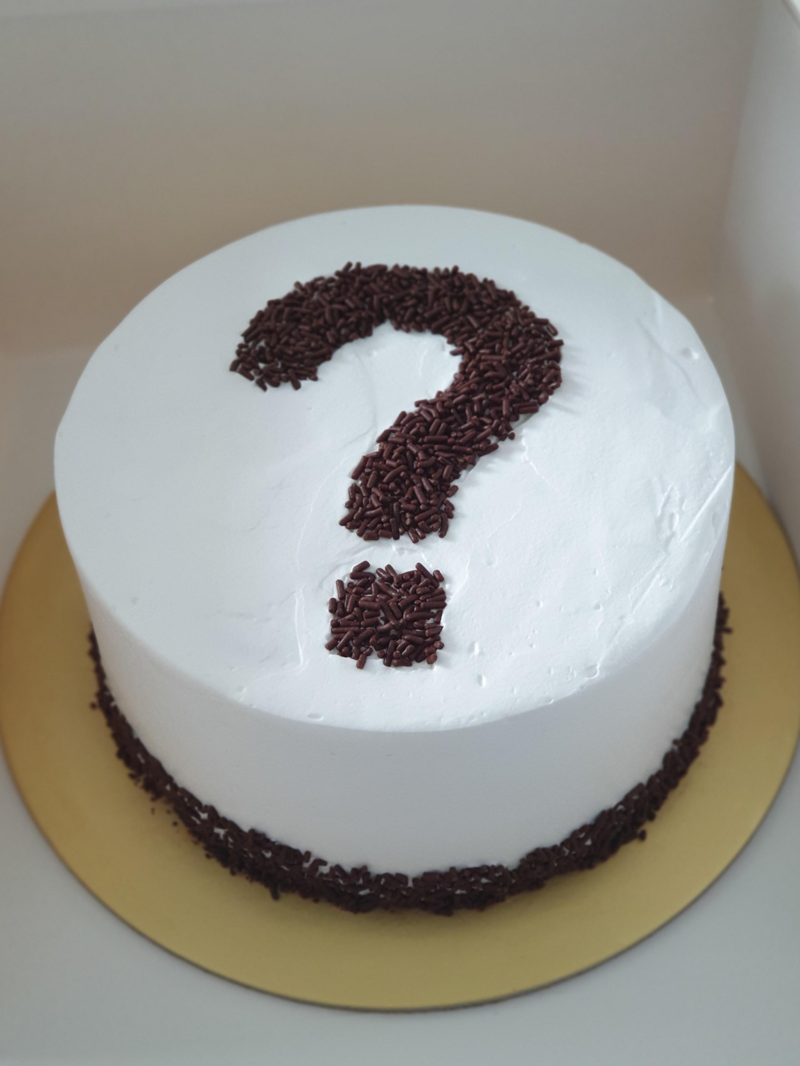 Gender Reveal Cake (Question Mark Design), Food & Drinks, Gift Baskets ...